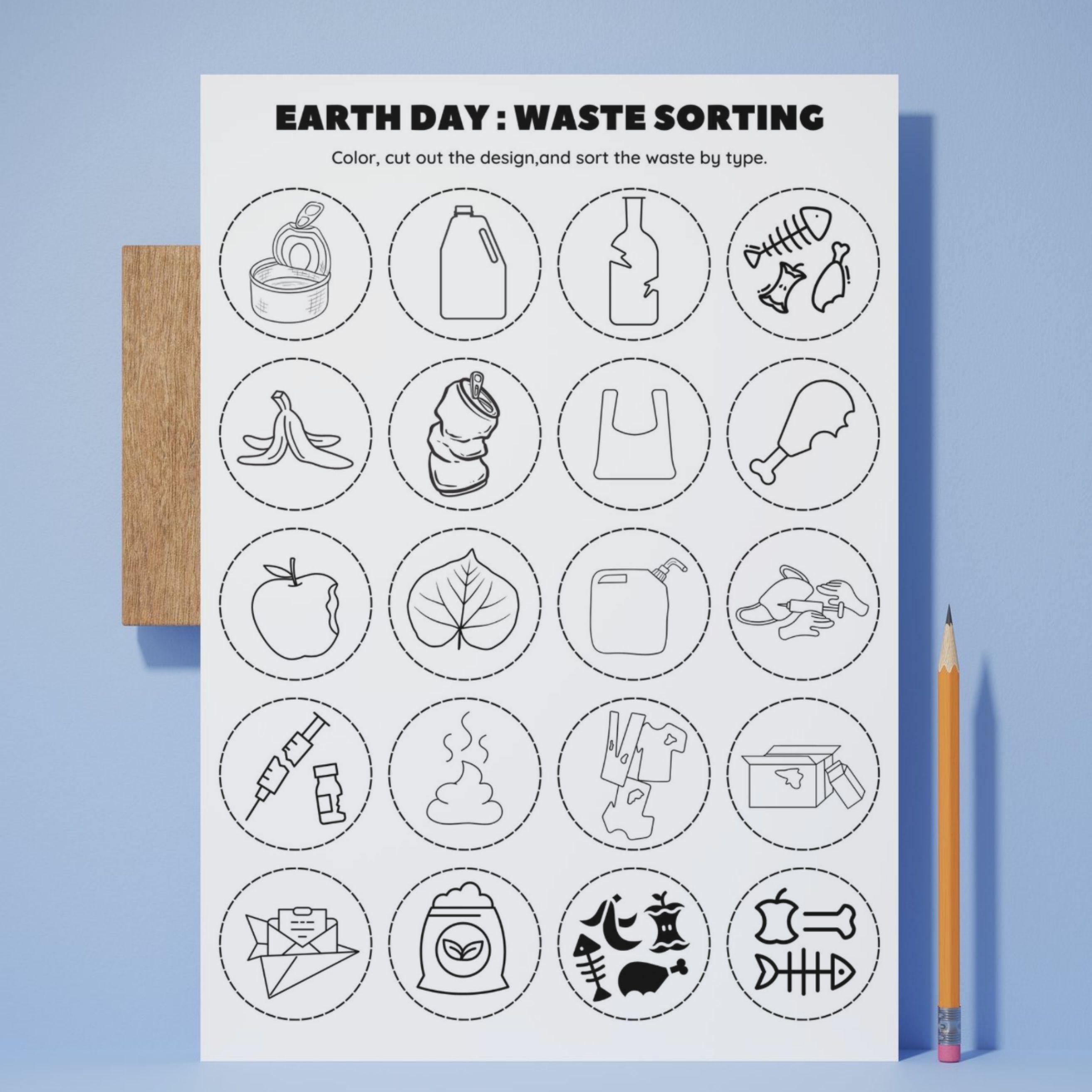 Earth Day Waste Sorting, Cut and Sort Craft for Kids, Earth Day ...