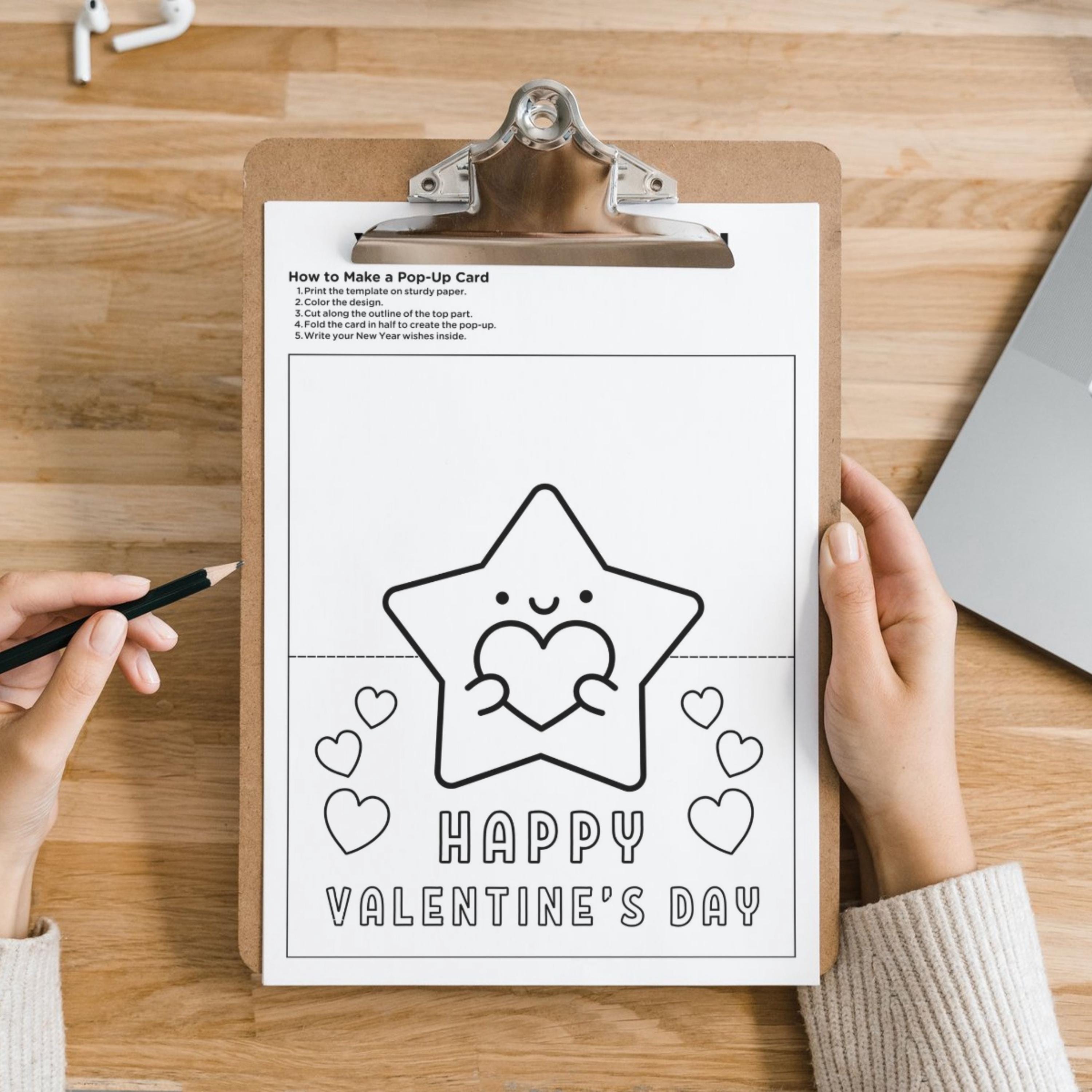 Valentine's Day Pop-up Cards for Kids, Valentine's Day Craft, Printable ...