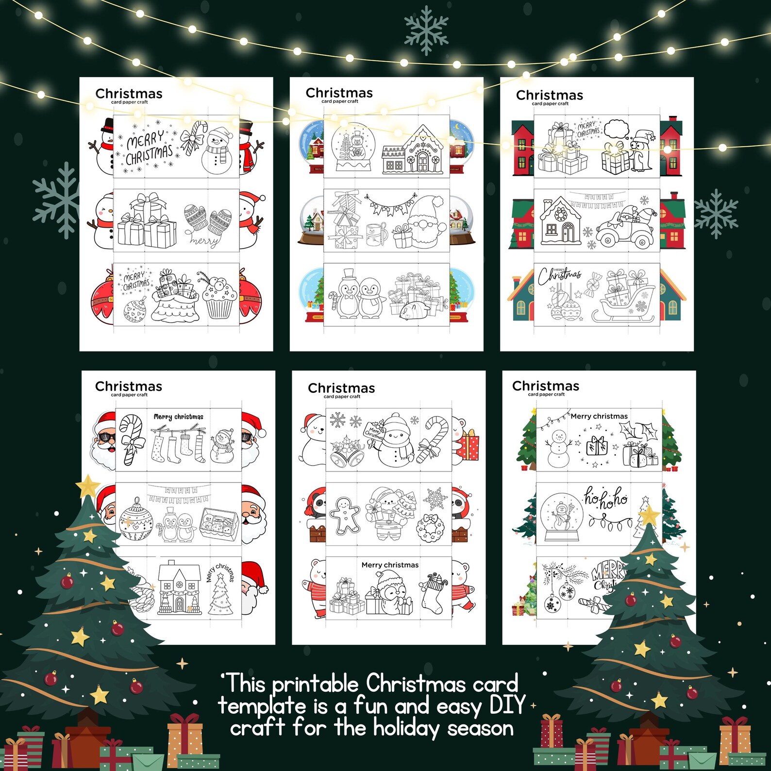 Christmas Card Paper Craft for Kids,activity for Kids,holiday Craft ...