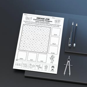 Community Helpers Word Search Puzzle: Cut & Paste Activity (PDF ...
