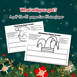 Printable Christmas Crown Craft for Kids, Christmas Coloring Pages ...