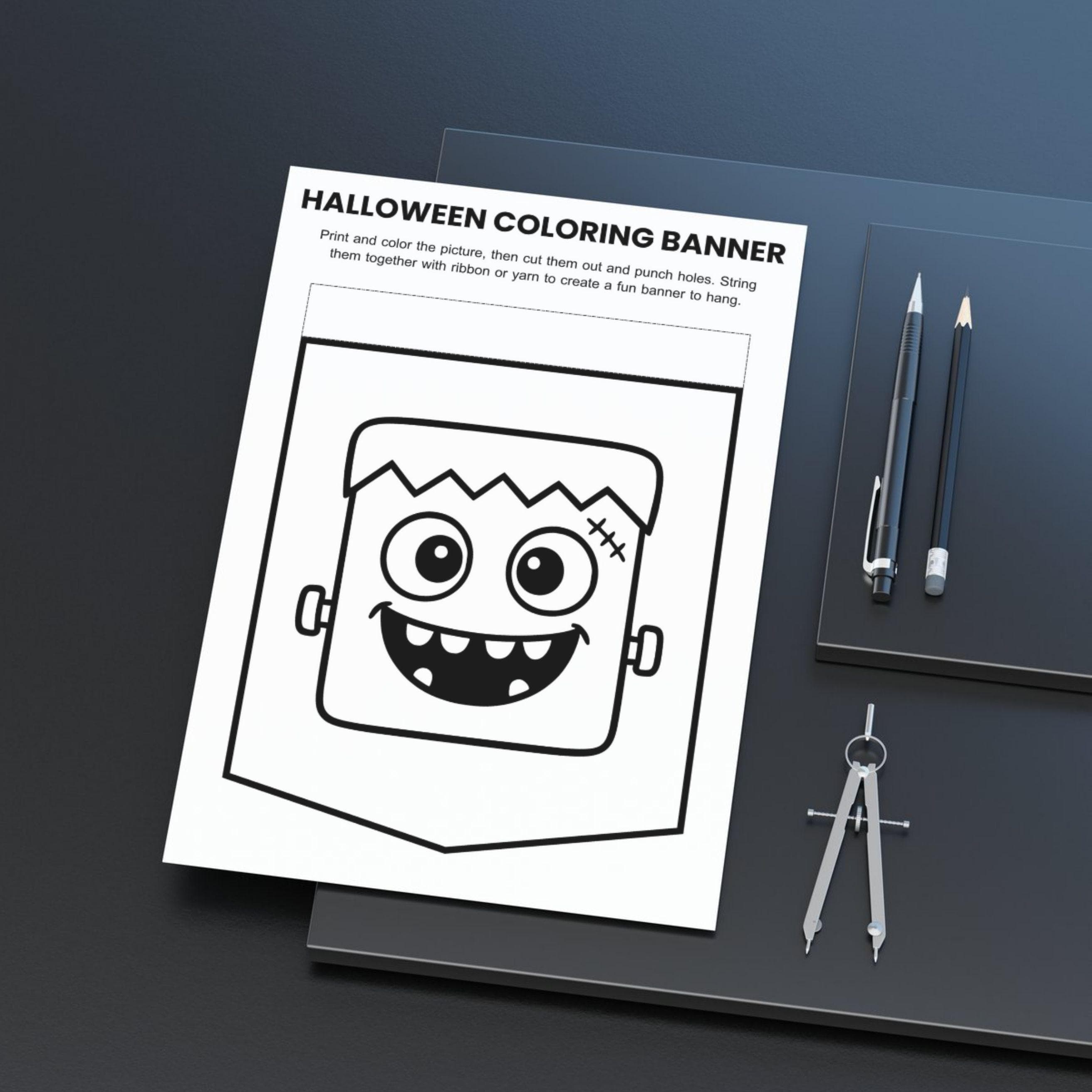 Halloween Coloring Banner for Kids: Spooky DIY Party Decor (PDF File ...
