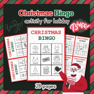 Christmas Bingo Game, Activity for Kids, Bingo Kids, Christmas Bingo ...