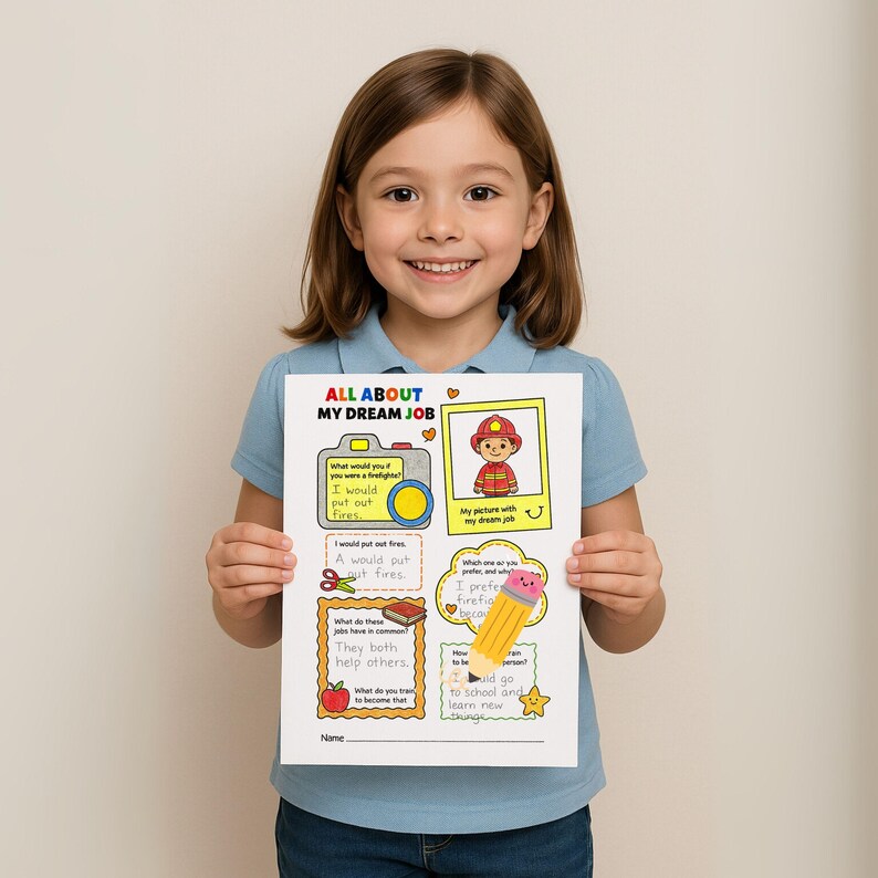 All About My Dream Job Writing Prompt Worksheets for Grades 2–5 ...