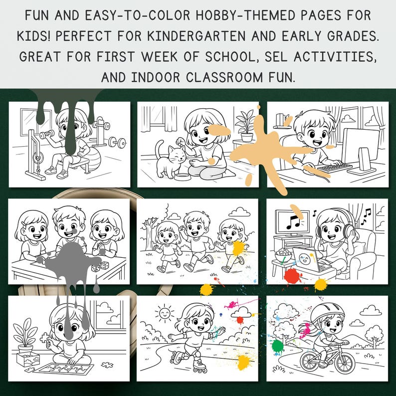 Hobby Coloring Pages for Kids: SEL Activity, Kindergarten Printable ...