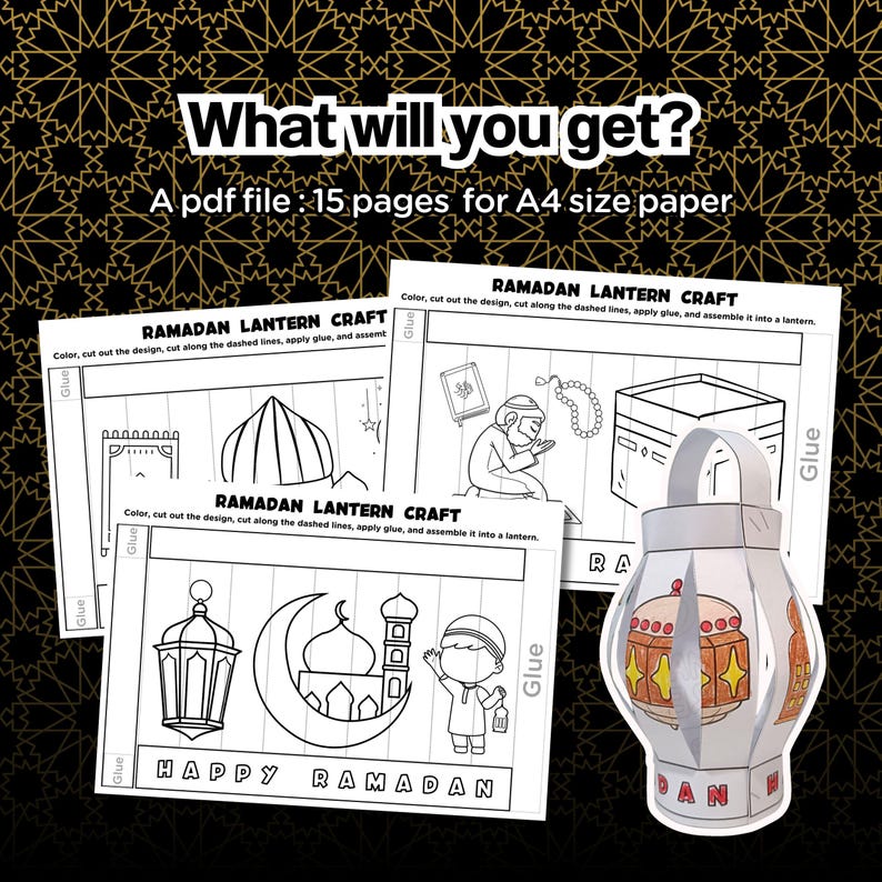 Ramadan Lantern Coloring Craft for Kids, Fun DIY Activity for Kids ...