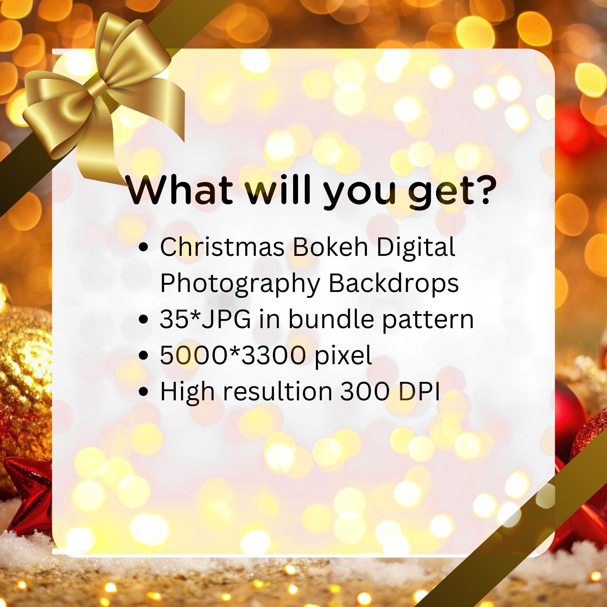 Christmas Bokeh Digital Photography Backdrops, Christmastime Digital ...