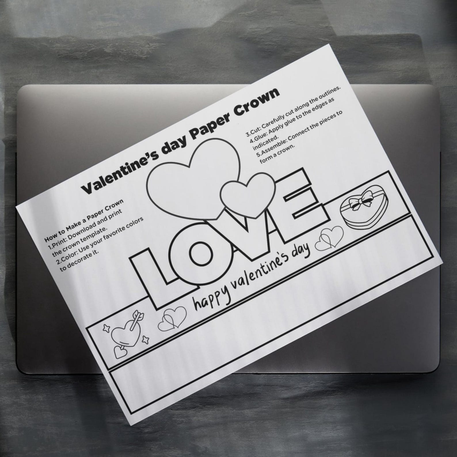 Valentine's Day Crown Craft for Kids,coloring Pages, Kids Activity ...