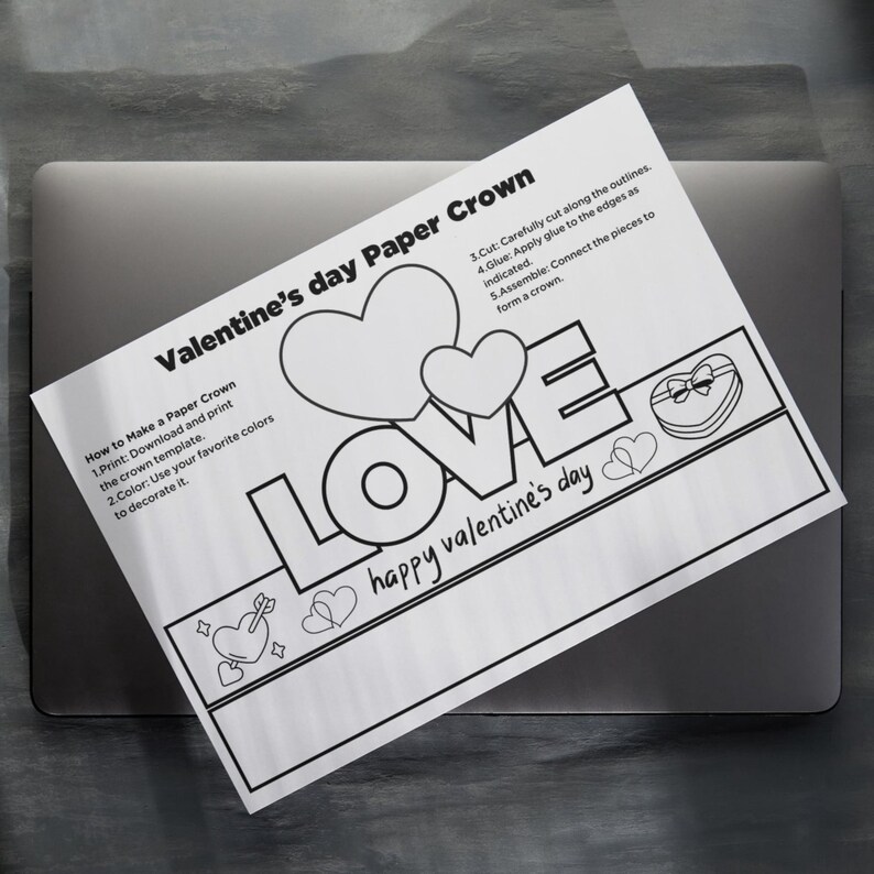 Valentine's Day Crown Craft for Kids,coloring Pages, Kids Activity ...