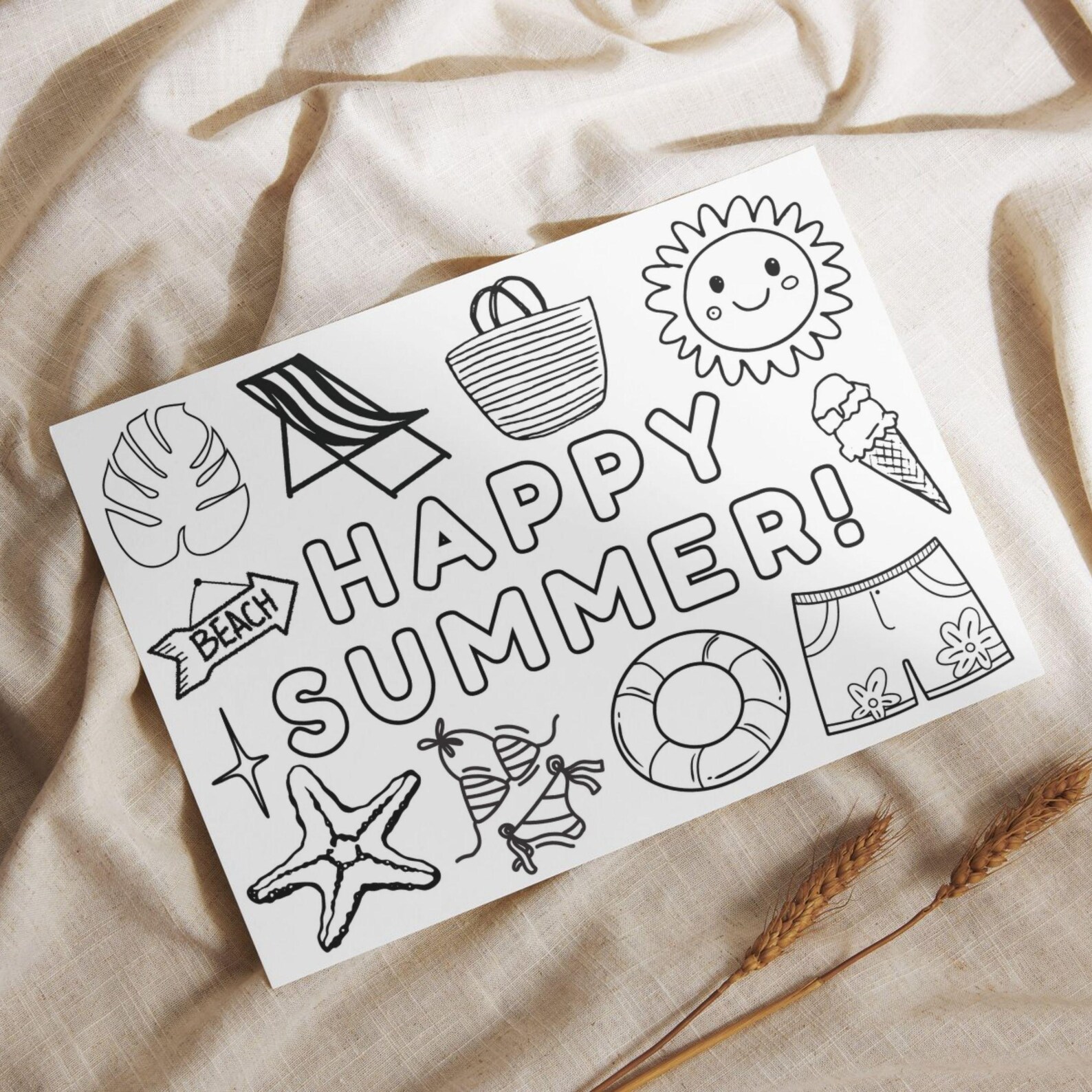 Summer Coloring Pages, Summer Activity for Kindergarten, End of Year ...