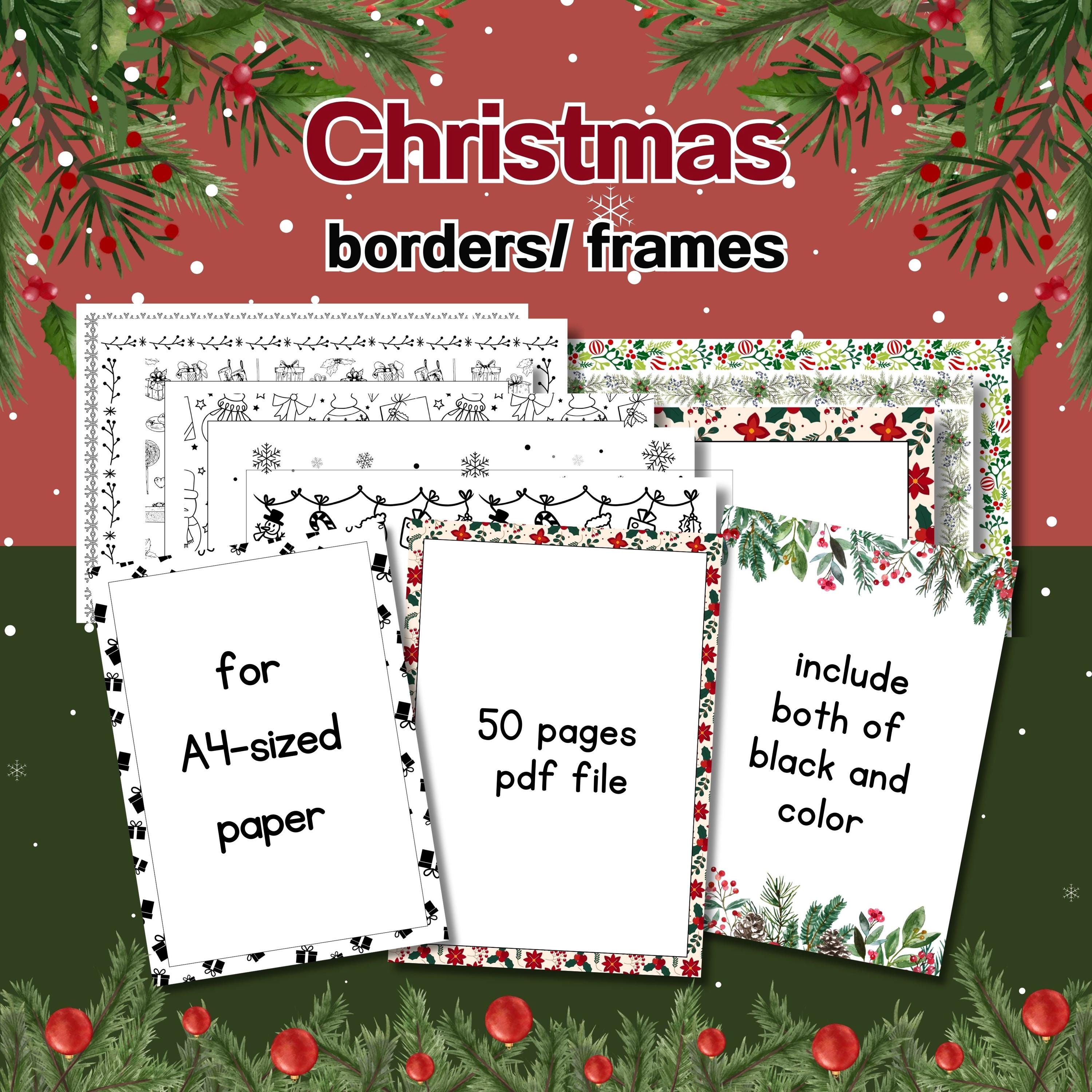 Christmas Border Templates, Christmas Frame Template, Festive Frame ...
