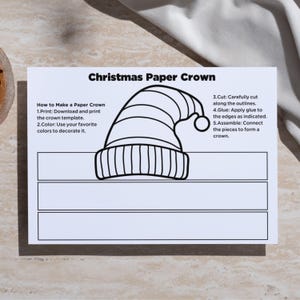Printable Christmas Crown Craft for Kids, Christmas Coloring Pages ...