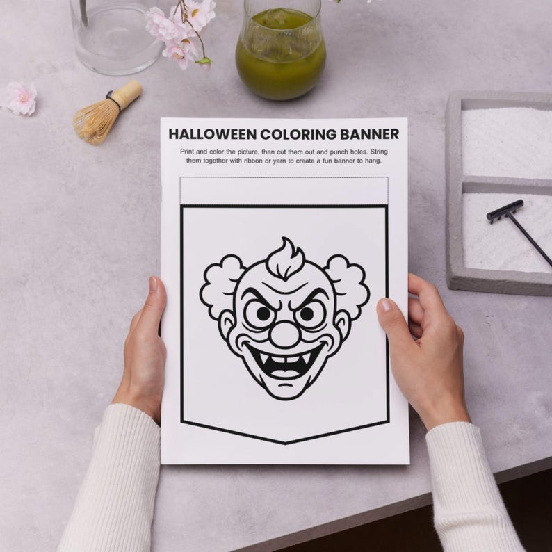 Halloween Coloring Banner for Kids: Spooky DIY Party Decor (PDF File ...