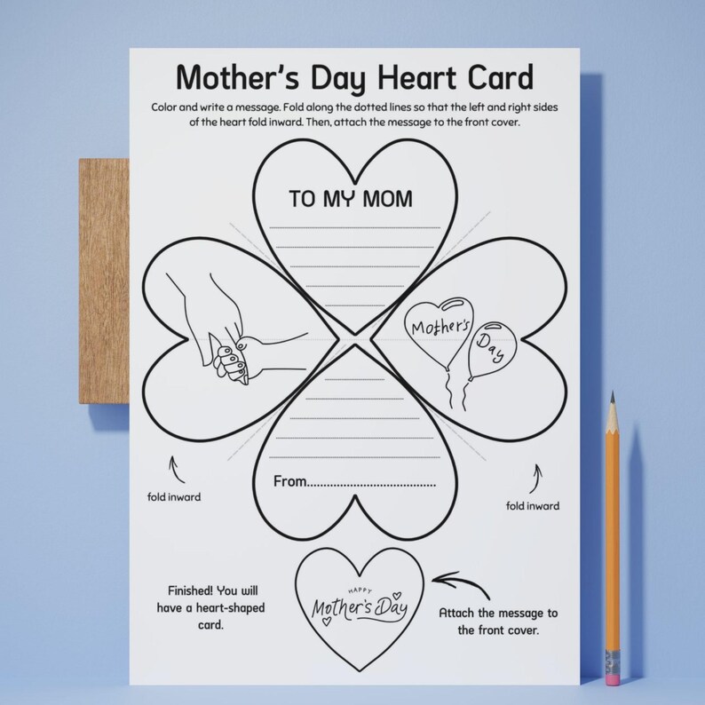 Mother’s Day Heart Card Craft for Kids! Mother's Day Activity, Creative ...