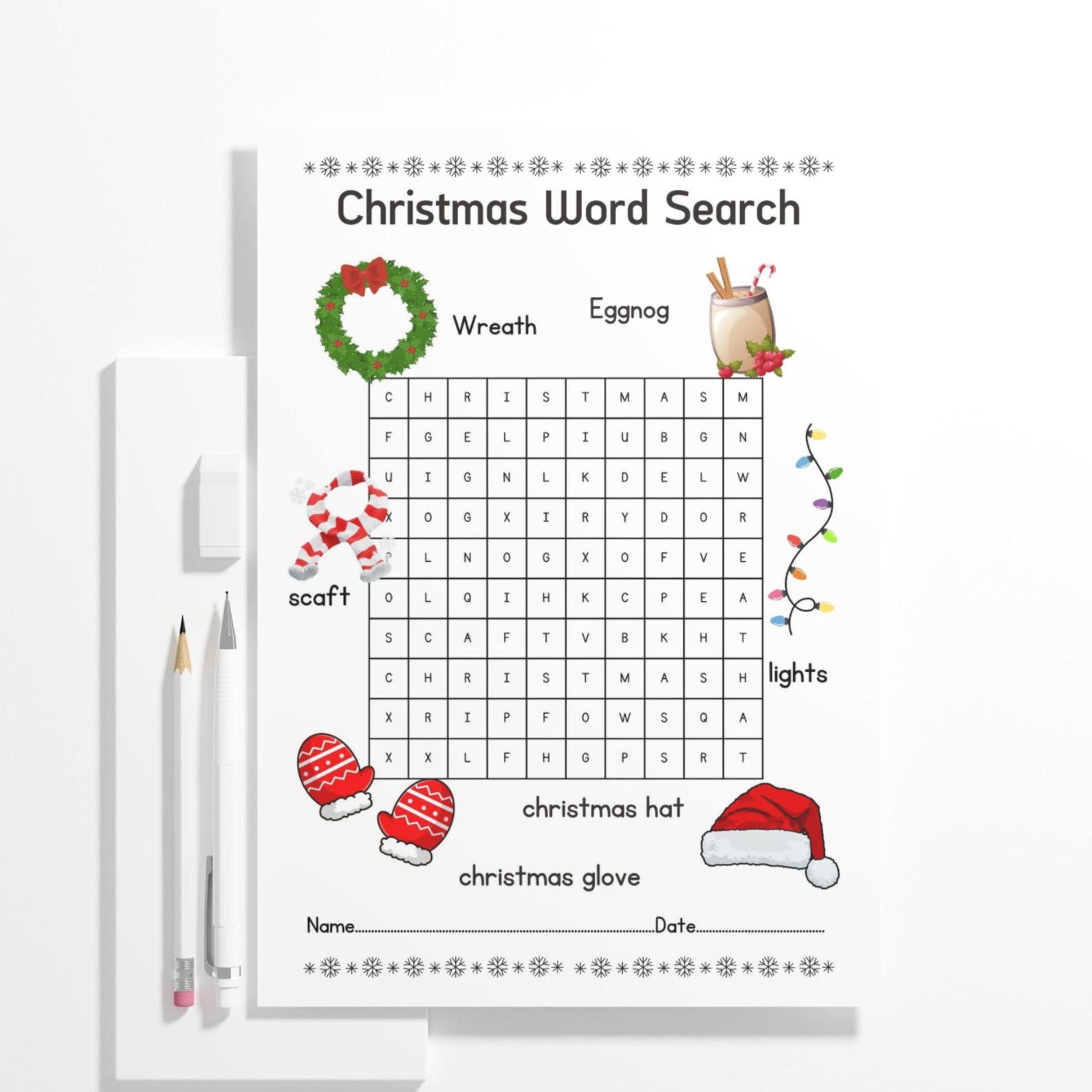 Fun Christmas Word Search Worksheets for Kids, Christmas Worksheet ...