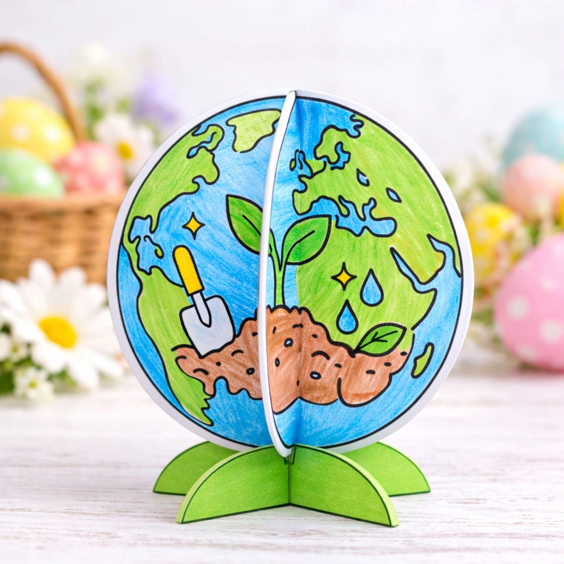 3D Globe Standee Craft Kit | Earth Day Coloring Activity (15 Pages) - Etsy