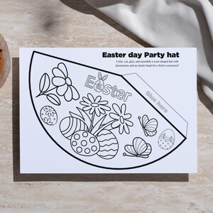 Easter Party Hat Craft for Kids, Fun Printable Coloring Template for ...