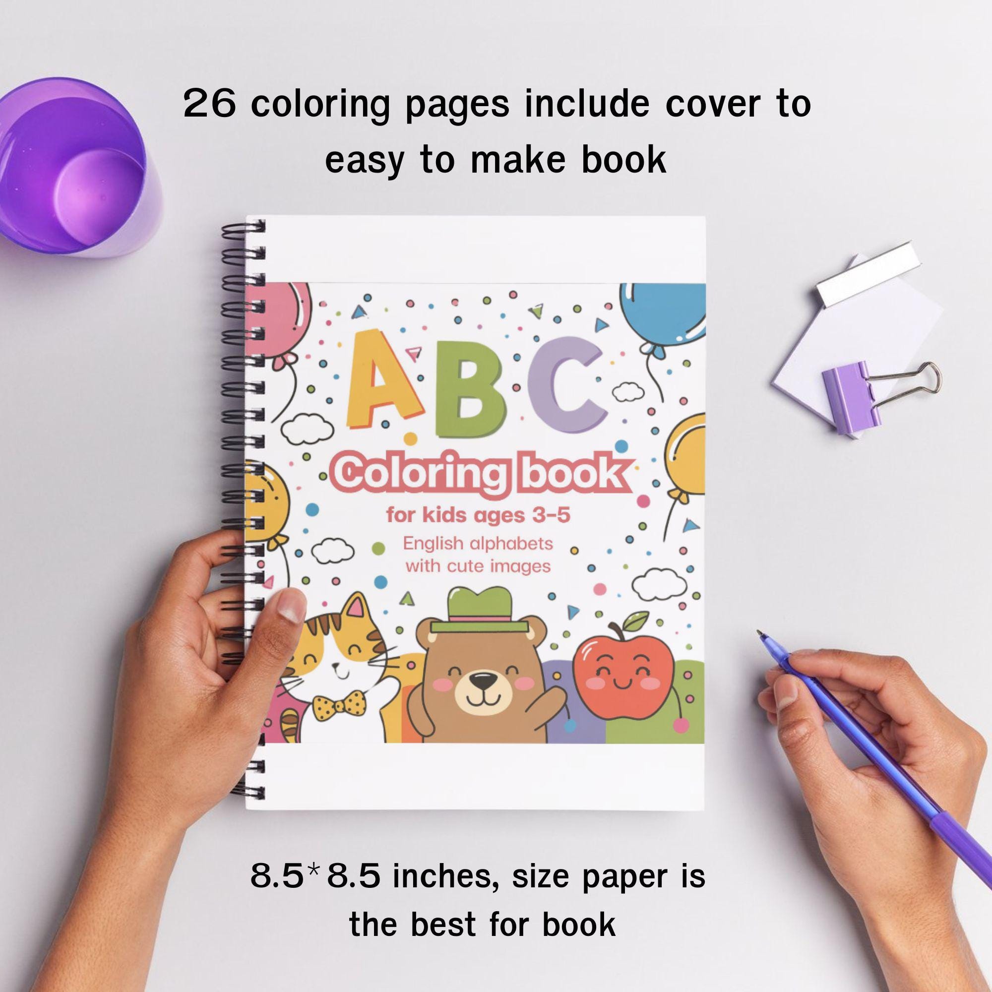 ABC Alphabet Coloring Pages: Kids English Vocabulary (digital Download ...