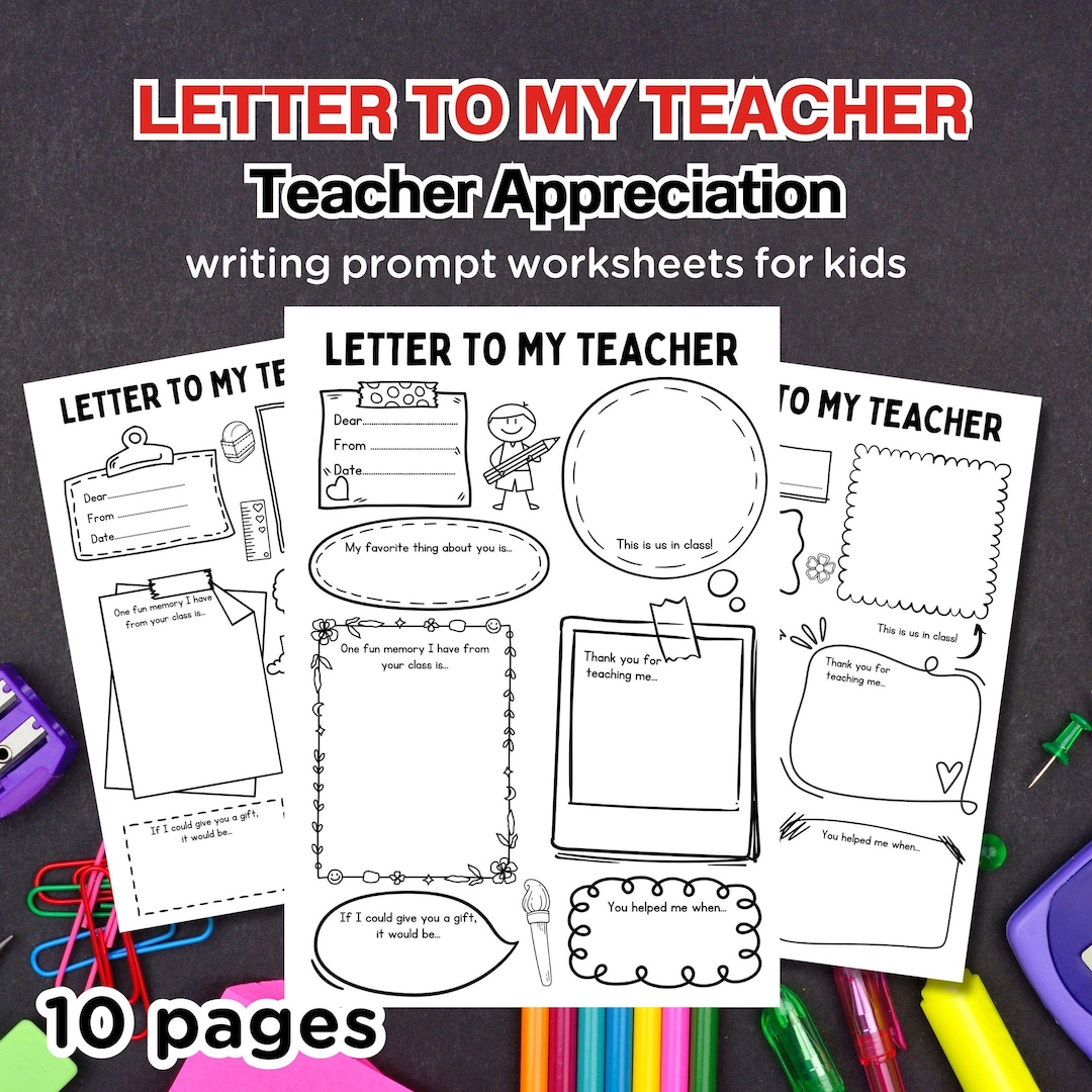 Letter to My Teacher, Teacher Appreciation Week Activity, Creative ...
