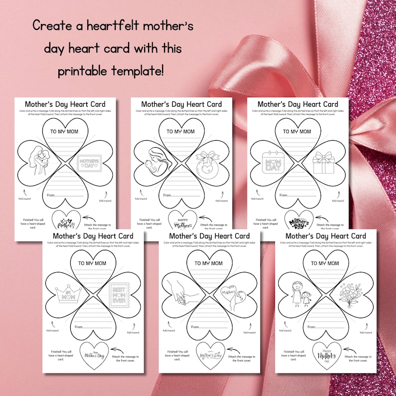 Mother’s Day Heart Card Craft for Kids! Mother's Day Activity, Creative ...