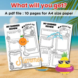 Summer Review Writing Prompt Worksheets for Grades 1–3, Back to School ...