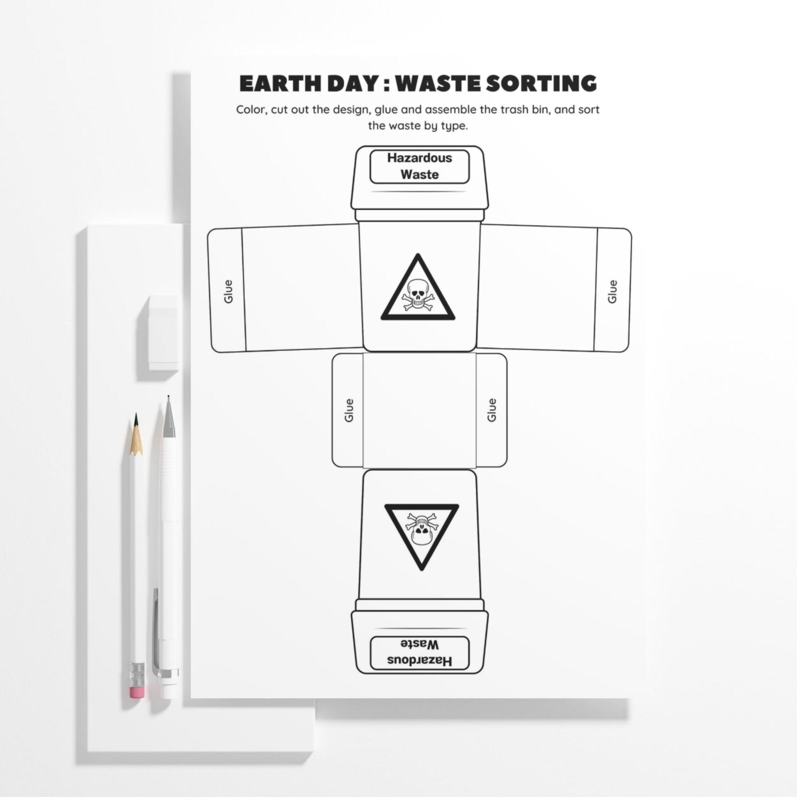 Earth Day Waste Sorting, Cut and Sort Craft for Kids, Earth Day ...
