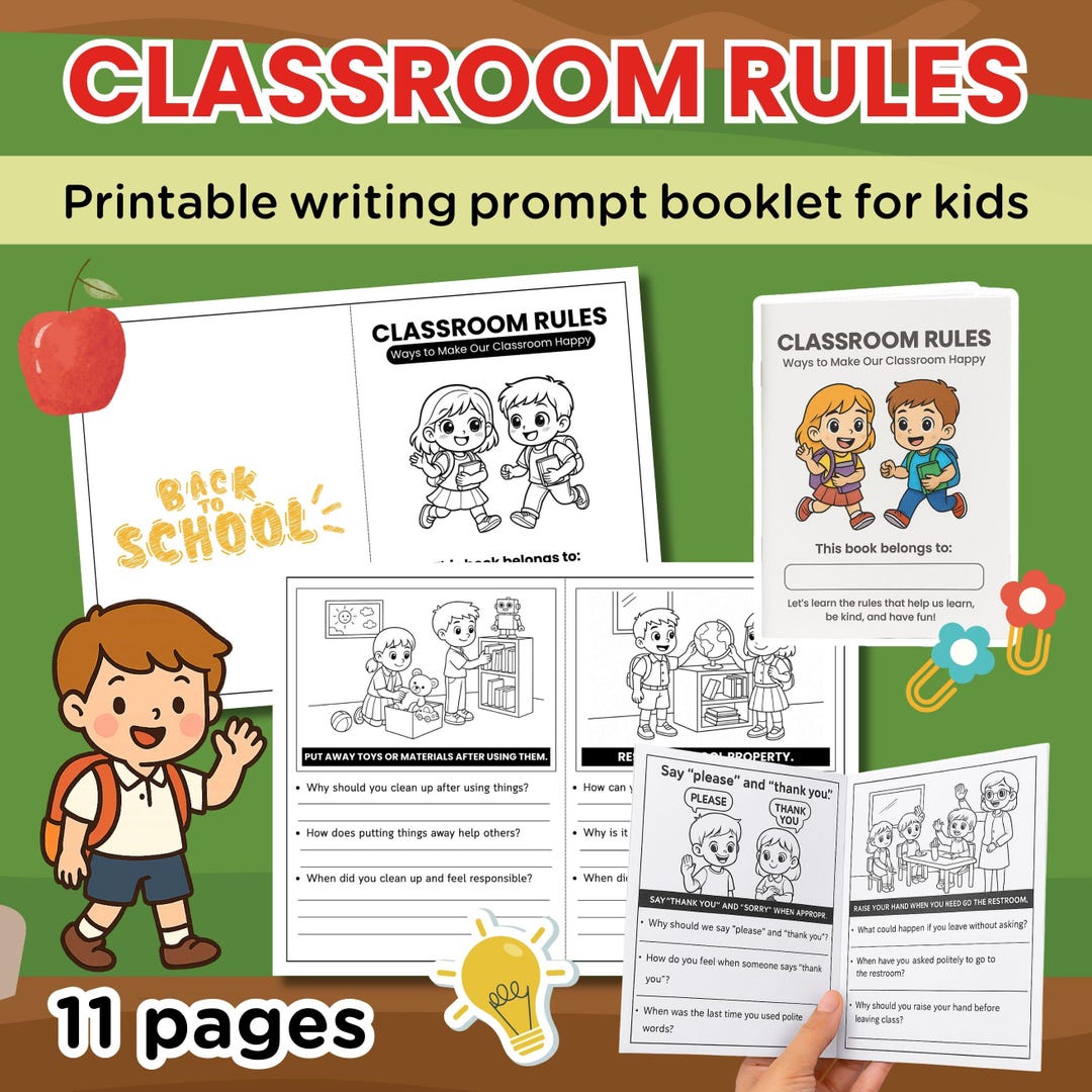 Classroom Rules Mini Booklet: Creative Writing Activity (PDF Download ...