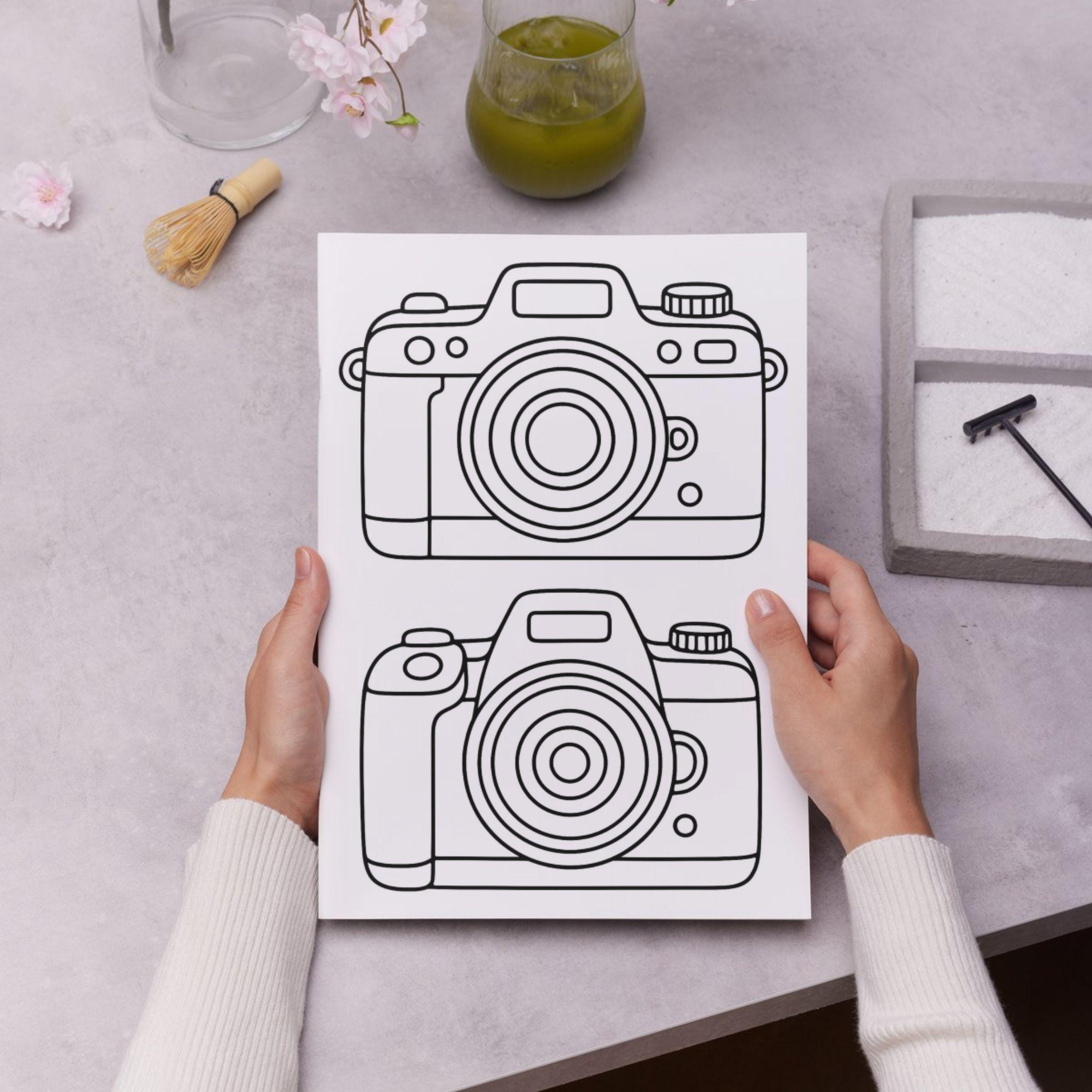 Camera Craft Templates: Kids' Coloring Pages for Summer Memory (PDF ...
