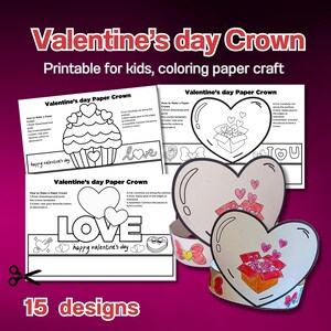 Valentine's Day Crown Craft for Kids,coloring Pages, Kids Activity ...