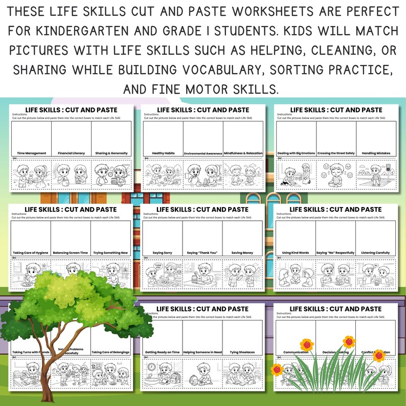 Life Skills Cut and Paste Activity: Sorting Worksheets (PDF) - Etsy