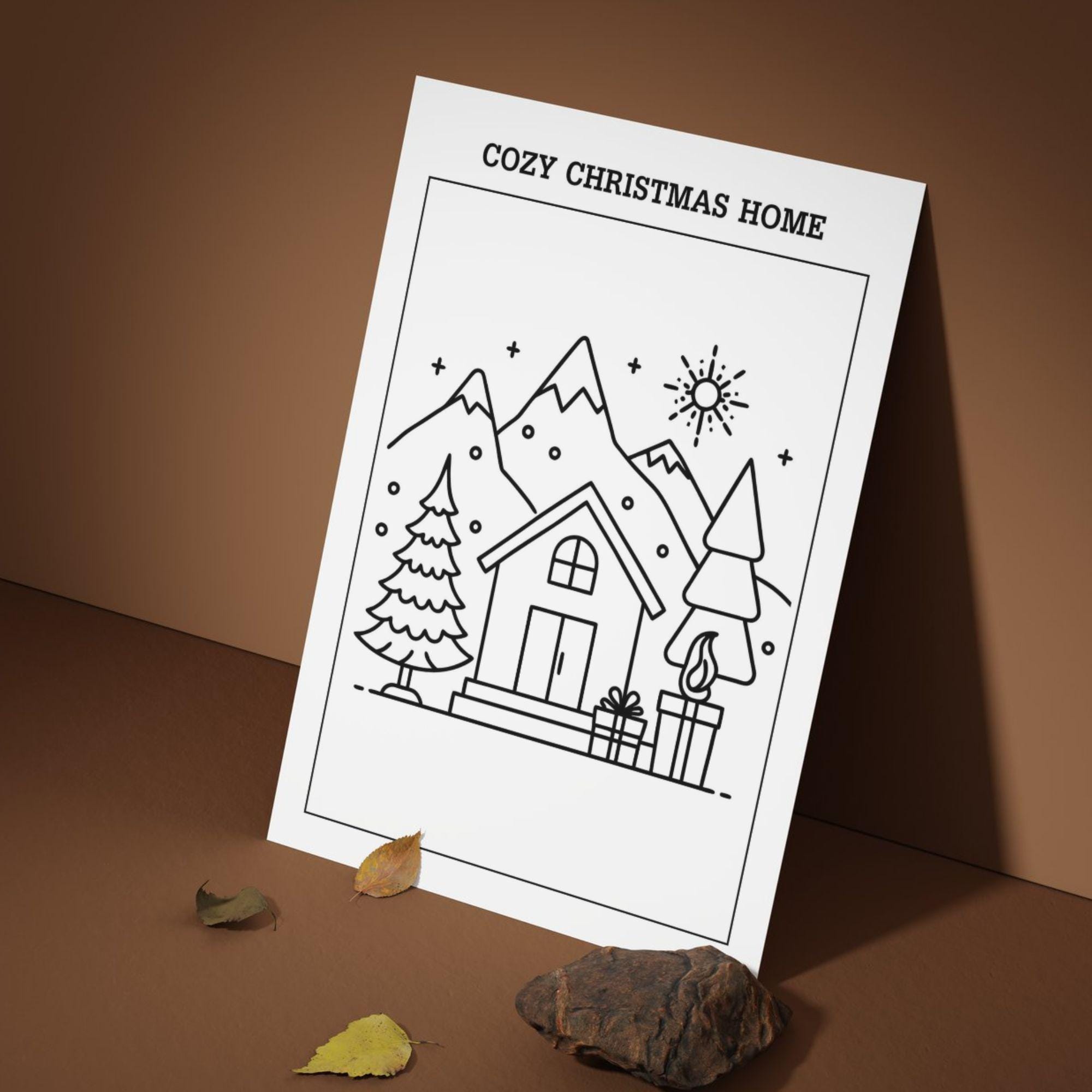 Cozy Christmas Coloring Pages for Kids, Toddlers 3-5, Festival ...
