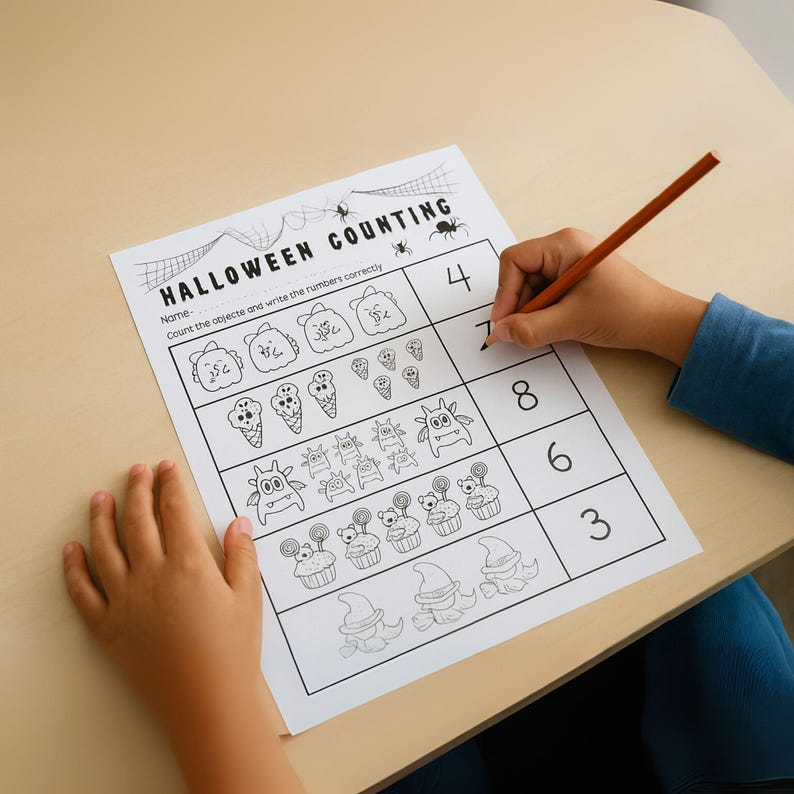 Halloween Counting Worksheets for Kindergarten | Fun 1–10 Number ...