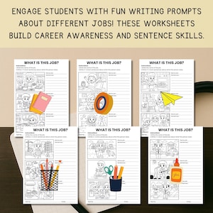 Career Exploration Writing Worksheets: Grades 1-4 (PDF Download) - Etsy