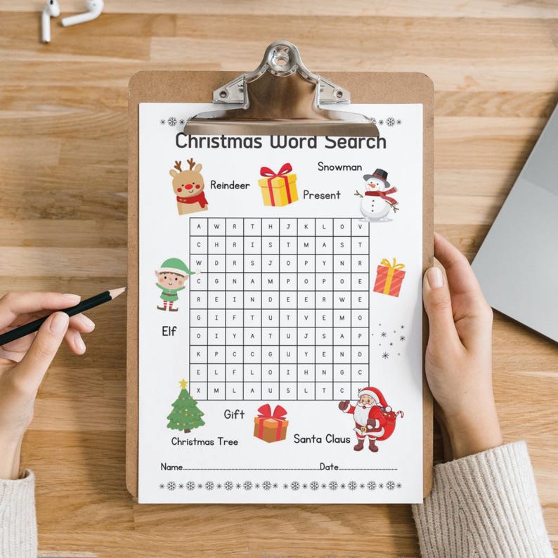 Fun Christmas Word Search Worksheets for Kids, Christmas Worksheet ...
