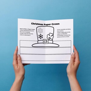 Printable Christmas Crown Craft for Kids, Christmas Coloring Pages ...