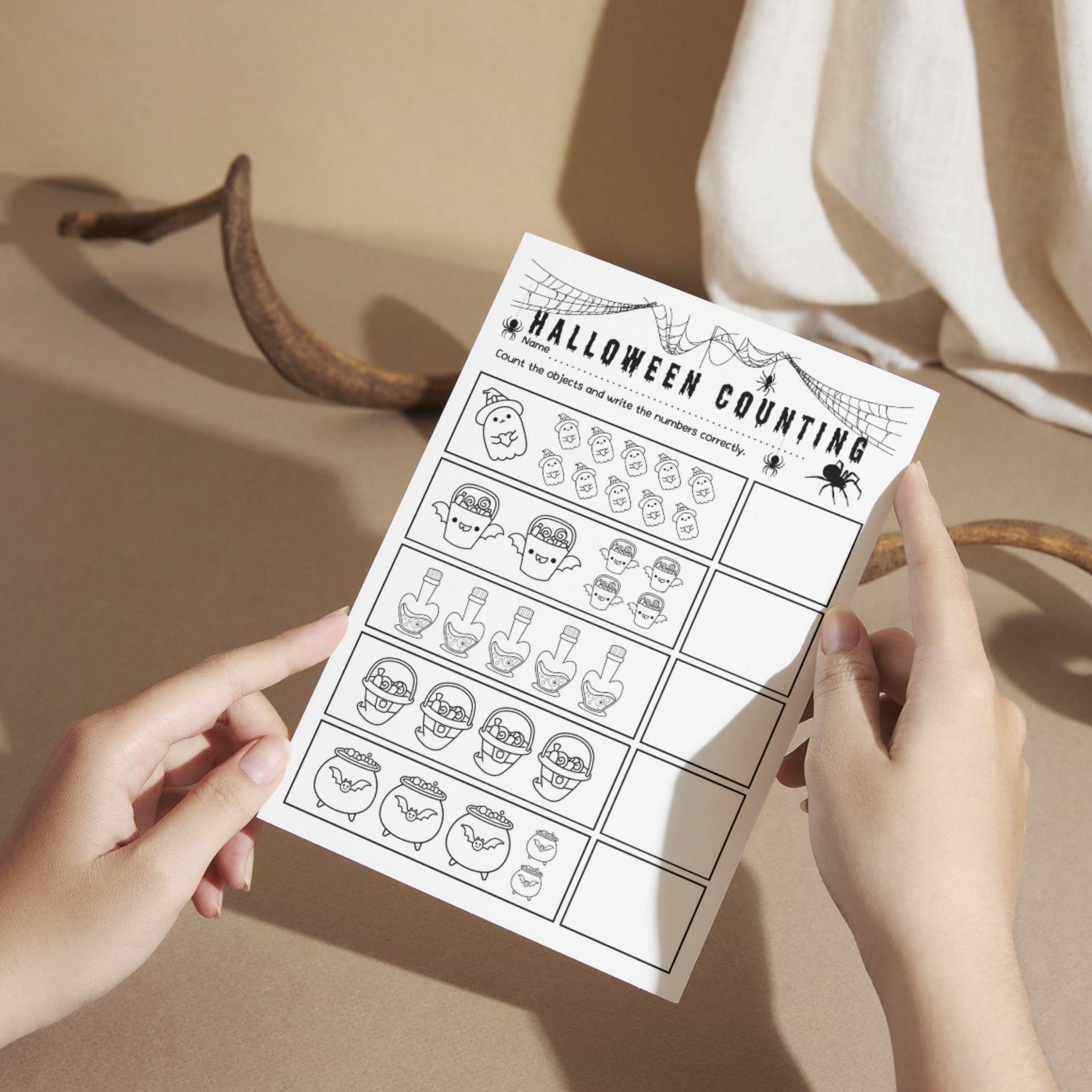 Halloween Counting Worksheets for Kindergarten | Fun 1–10 Number ...