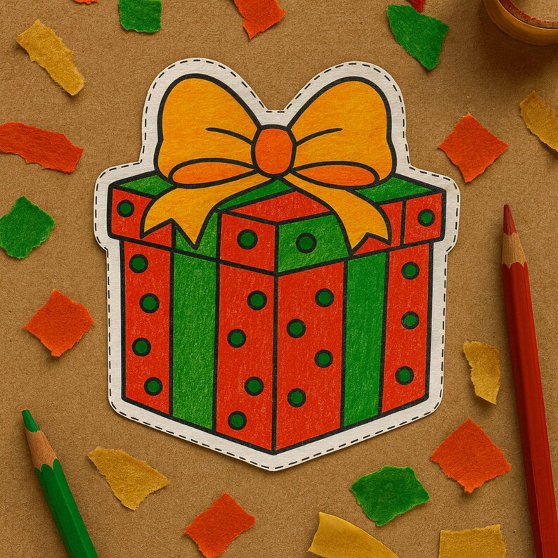 Christmas Gift Box Coloring Templates: Winter Classroom Crafts (PDF) - Etsy