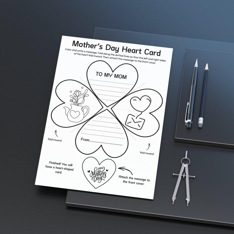 Mother’s Day Heart Card Craft for Kids! Mother's Day Activity, Creative ...