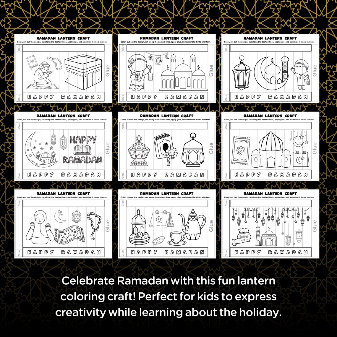 Ramadan Lantern Coloring Craft for Kids, Fun DIY Activity for Kids ...