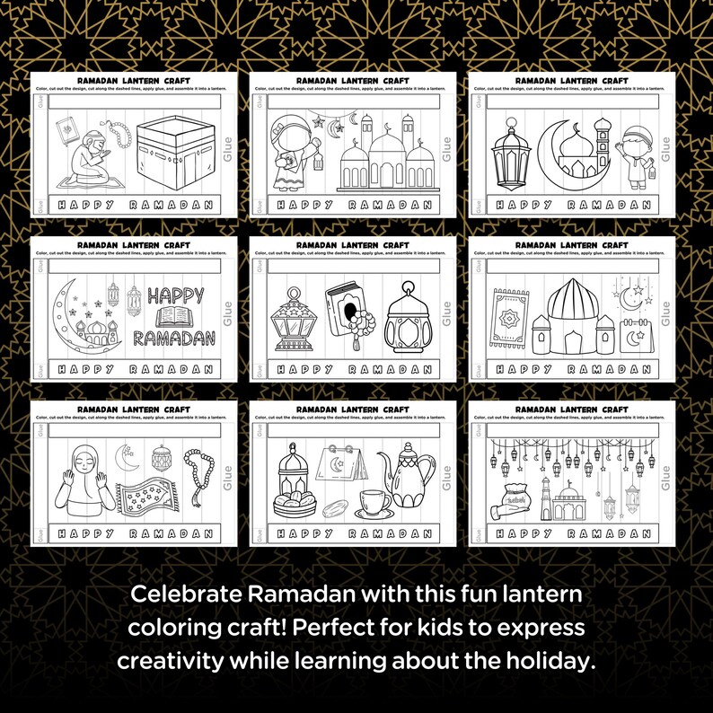 Ramadan Lantern Coloring Craft for Kids, Fun DIY Activity for Kids ...