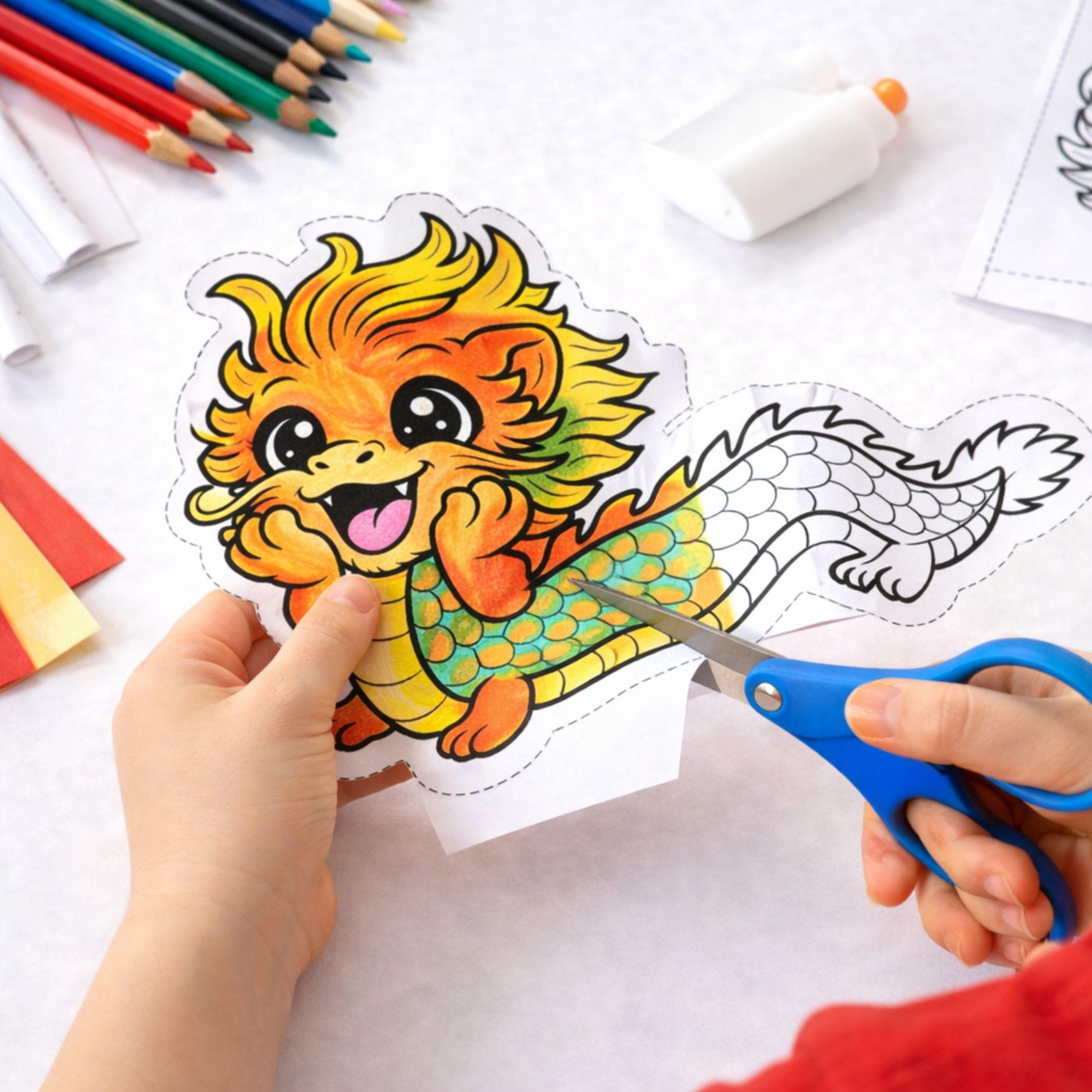 Chinese Lunar New Year Dragon Stick Puppet Craft for Kids | DIY ...