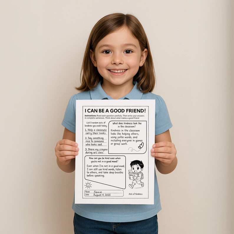 Friendship Writing Prompts: SEL Activity, Grades 2-5 (PDF File) - Etsy