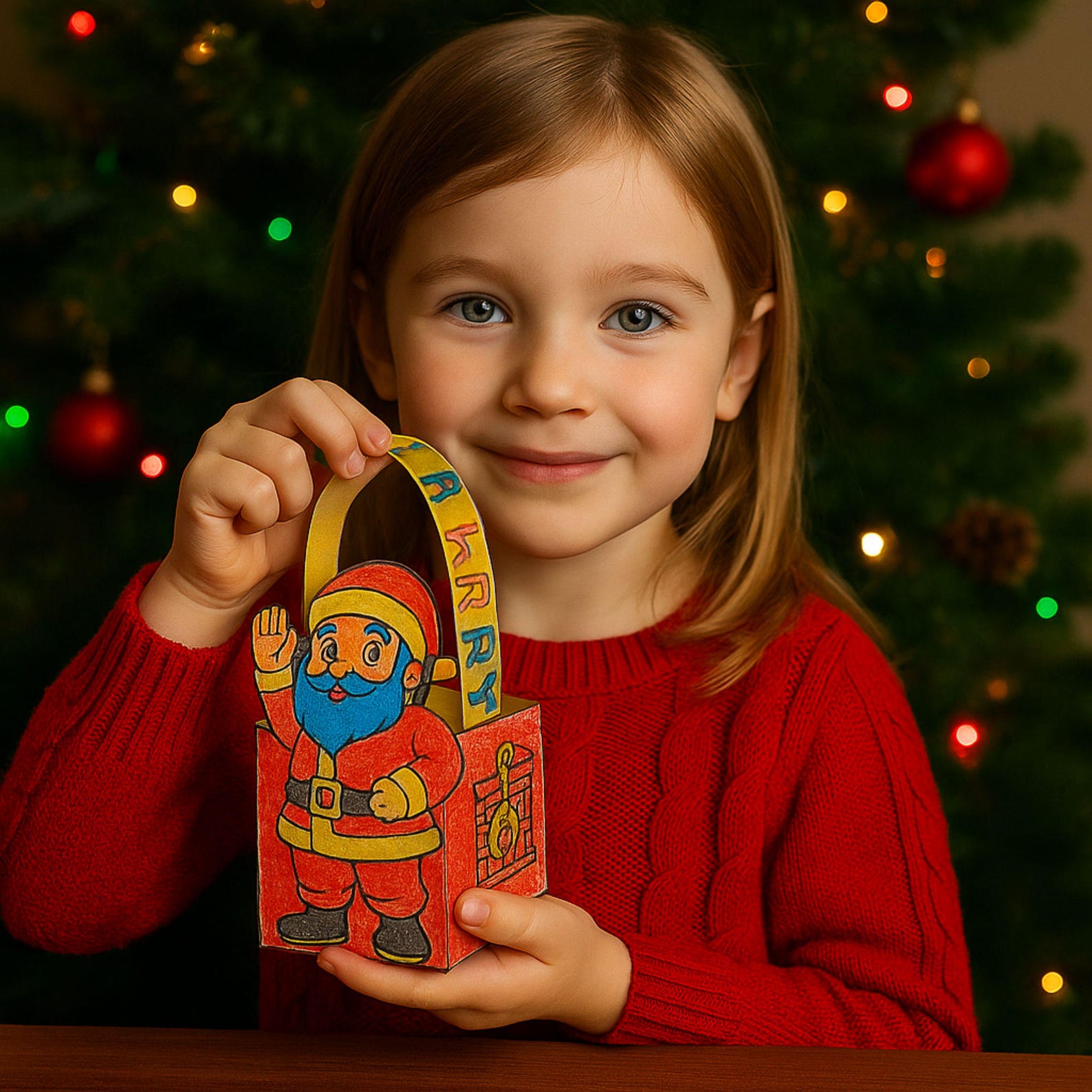 Christmas Santa Basket Crafts for Kids | DIY Coloring Craft Templates ...