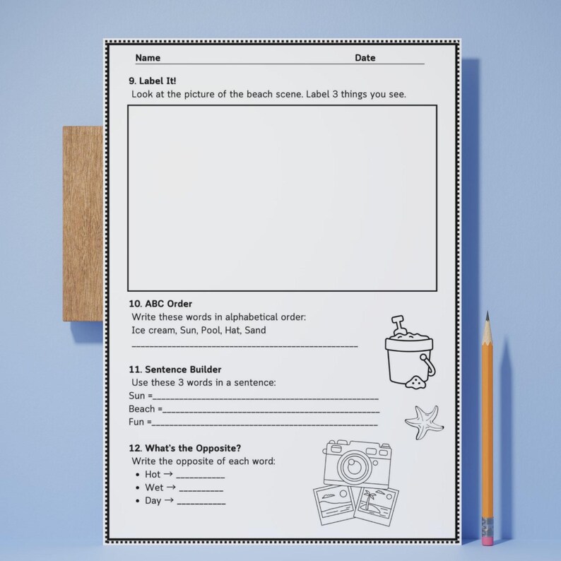 Summer Word Building Worksheet for Grades 1–3, Writing Worksheet ...