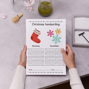 Fun Christmas Calligraphy & Tracing Worksheets for Kids, Handwriting ...