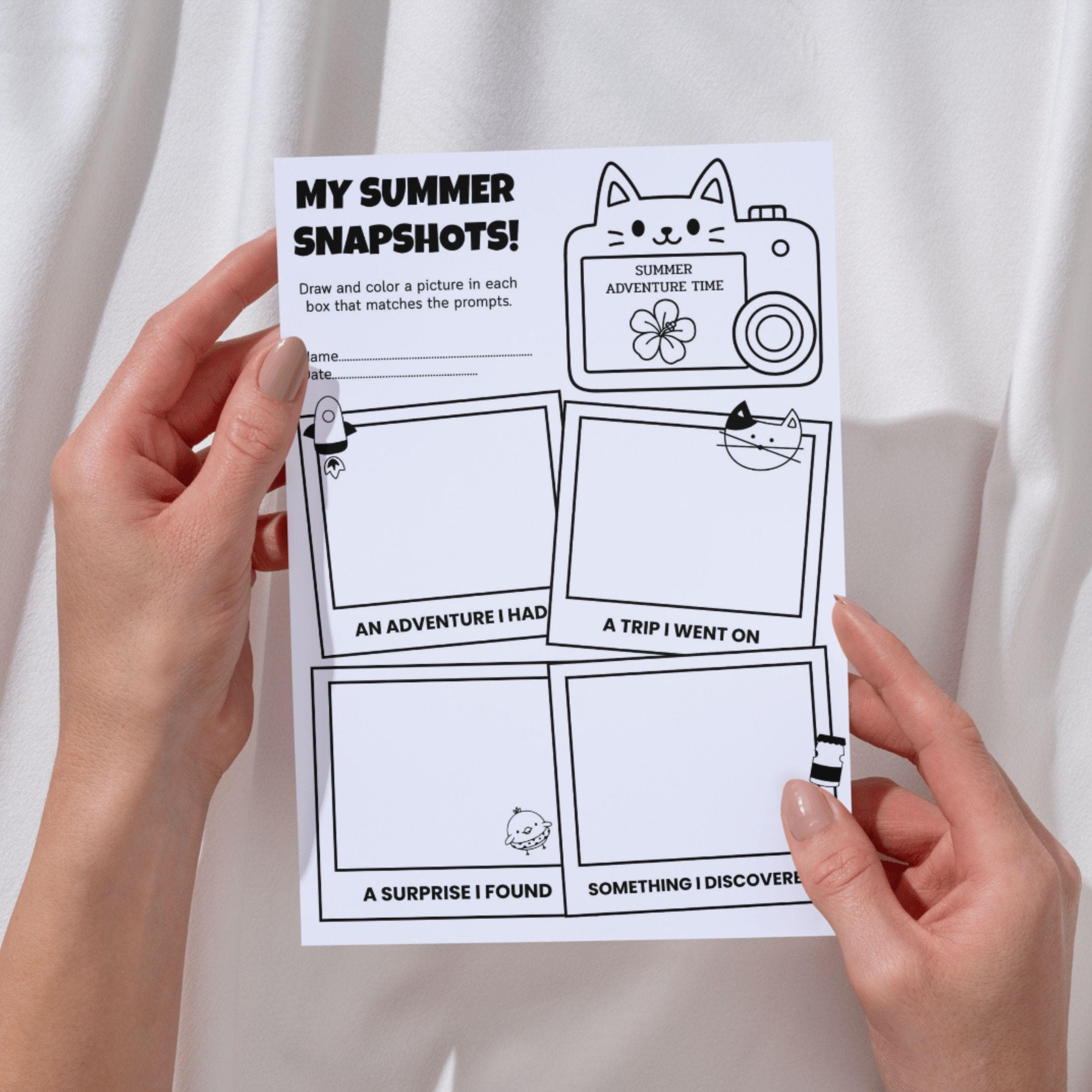 Summer Snapshot Drawing Prompt Worksheet: Grades 1-3 (PDF Download - Etsy