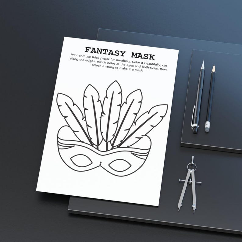 Fantasy Mask Printable Craft for Kids, DIY Costume Mask for Party ...