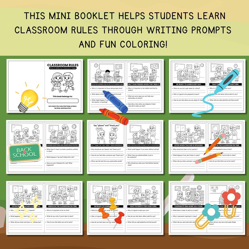 Classroom Rules Mini Booklet: Creative Writing Activity (PDF Download ...
