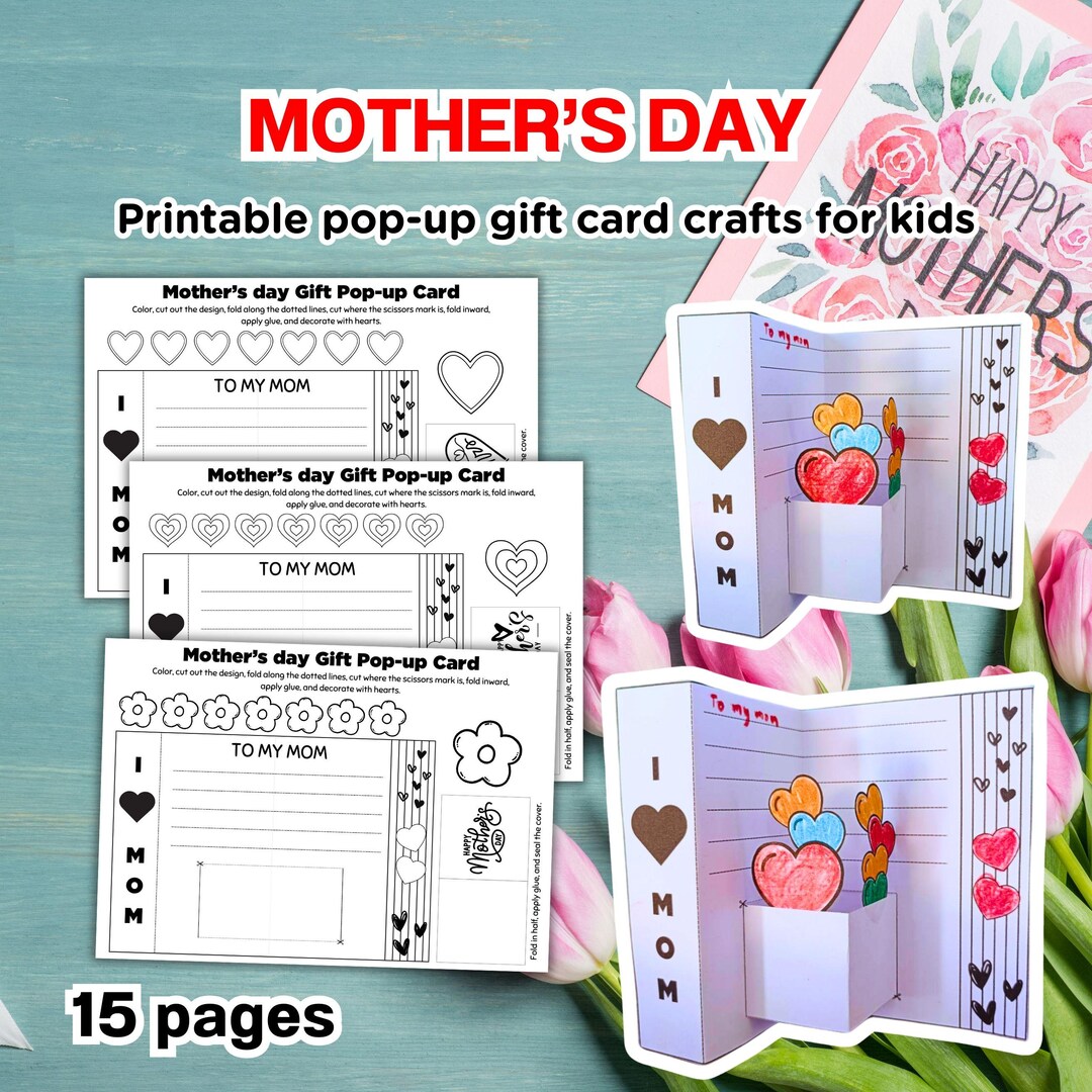 Mother’s Day Pop-up Gift Card for Kids! Mother's Day Craft Activity ...