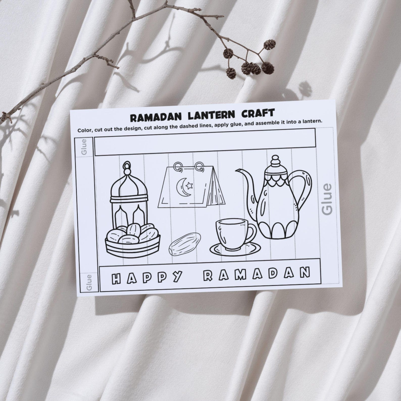 Ramadan Lantern Coloring Craft for Kids, Fun DIY Activity for Kids ...